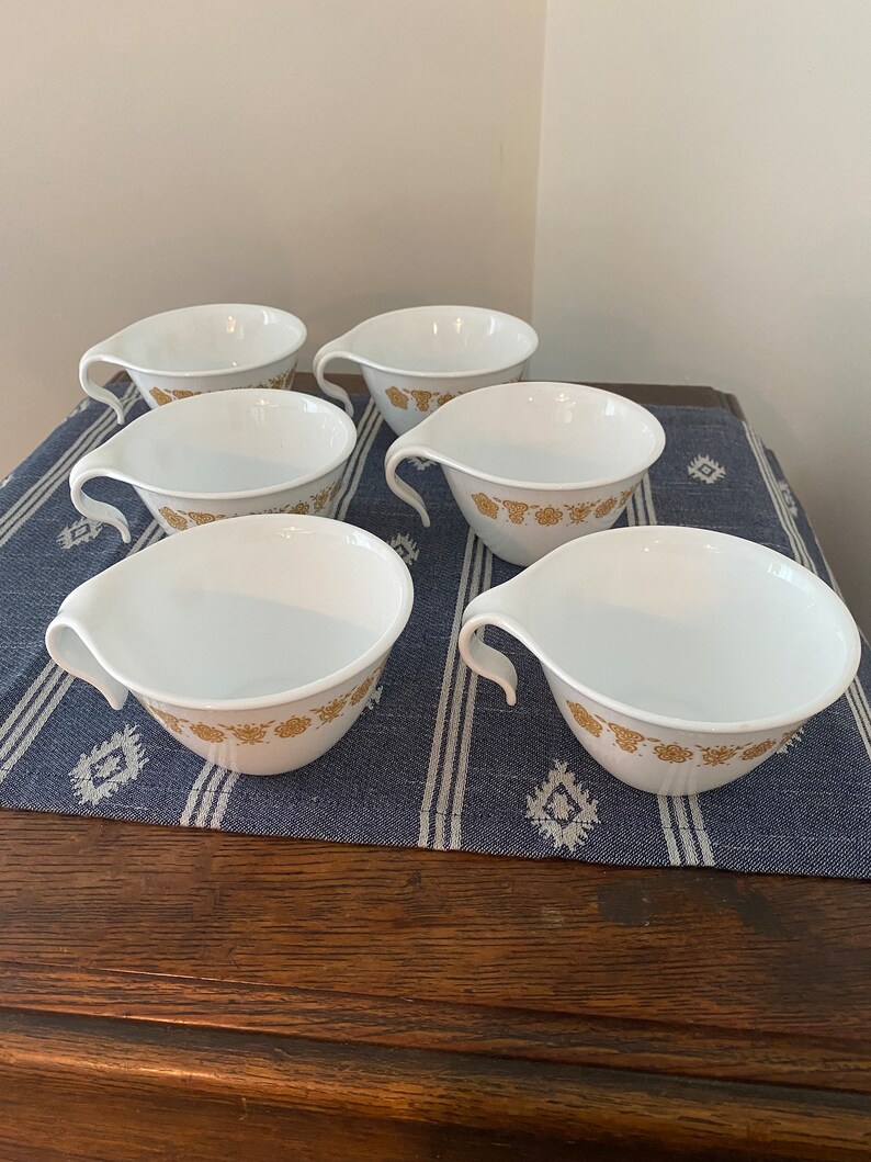 Corelle Butterfly Harvest Gold Hook Handle Coffee Cups Mugs Set of 6 - Etsy