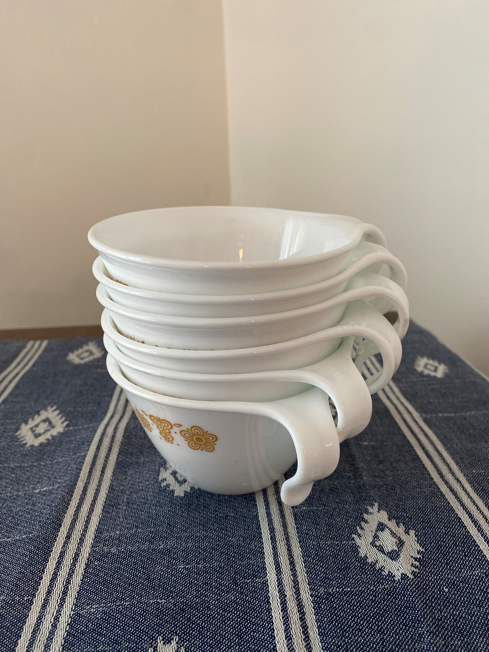 Corelle Butterfly Harvest Gold Hook Handle Coffee Cups Mugs Set of 6 - Etsy