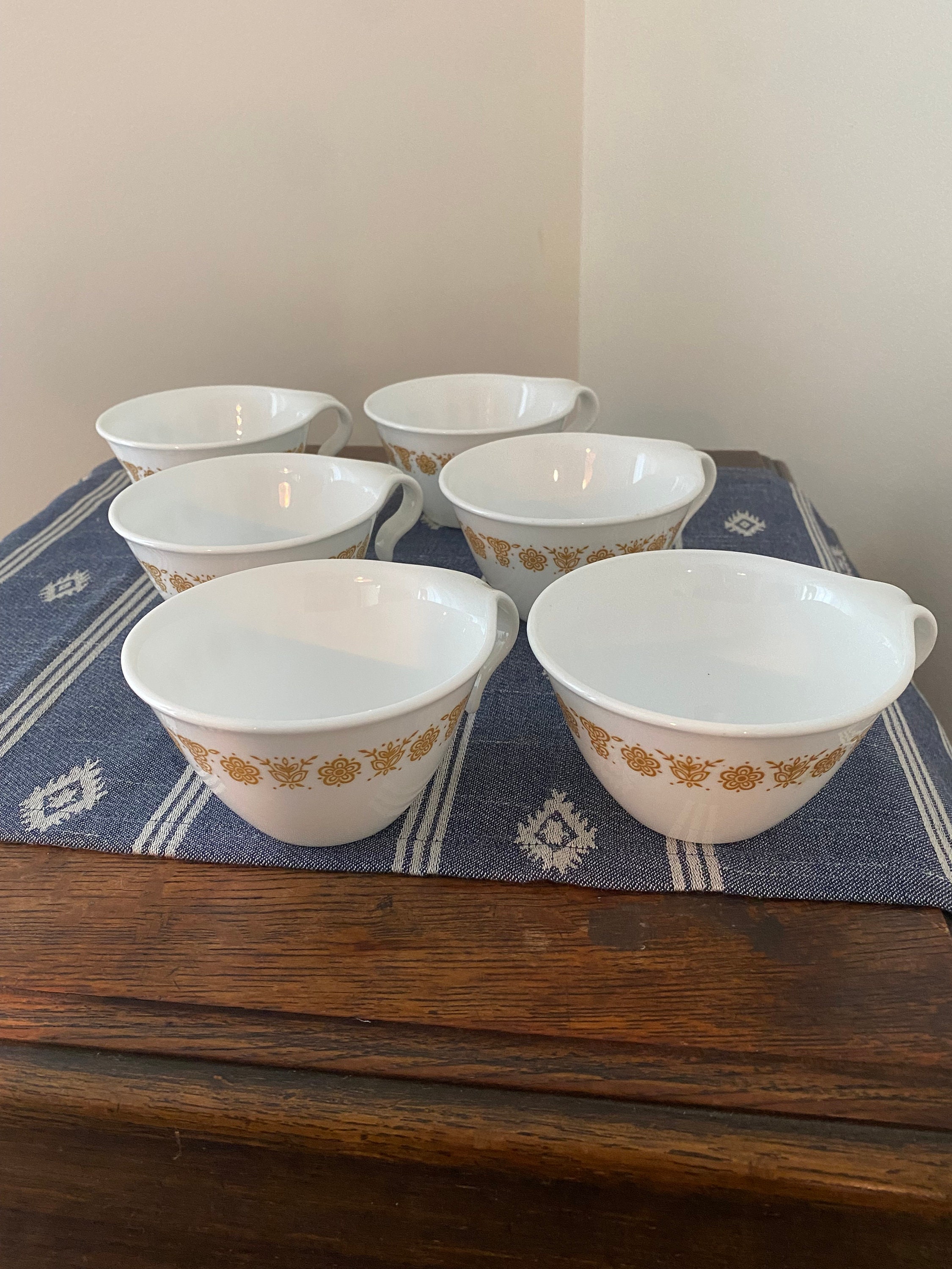 Corelle Butterfly Harvest Gold Hook Handle Coffee Cups Mugs Set of 6 - Etsy
