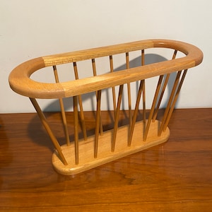 Scandinavian Mid-century Modern Oval Solid Oak Wood Danish Magazine ...