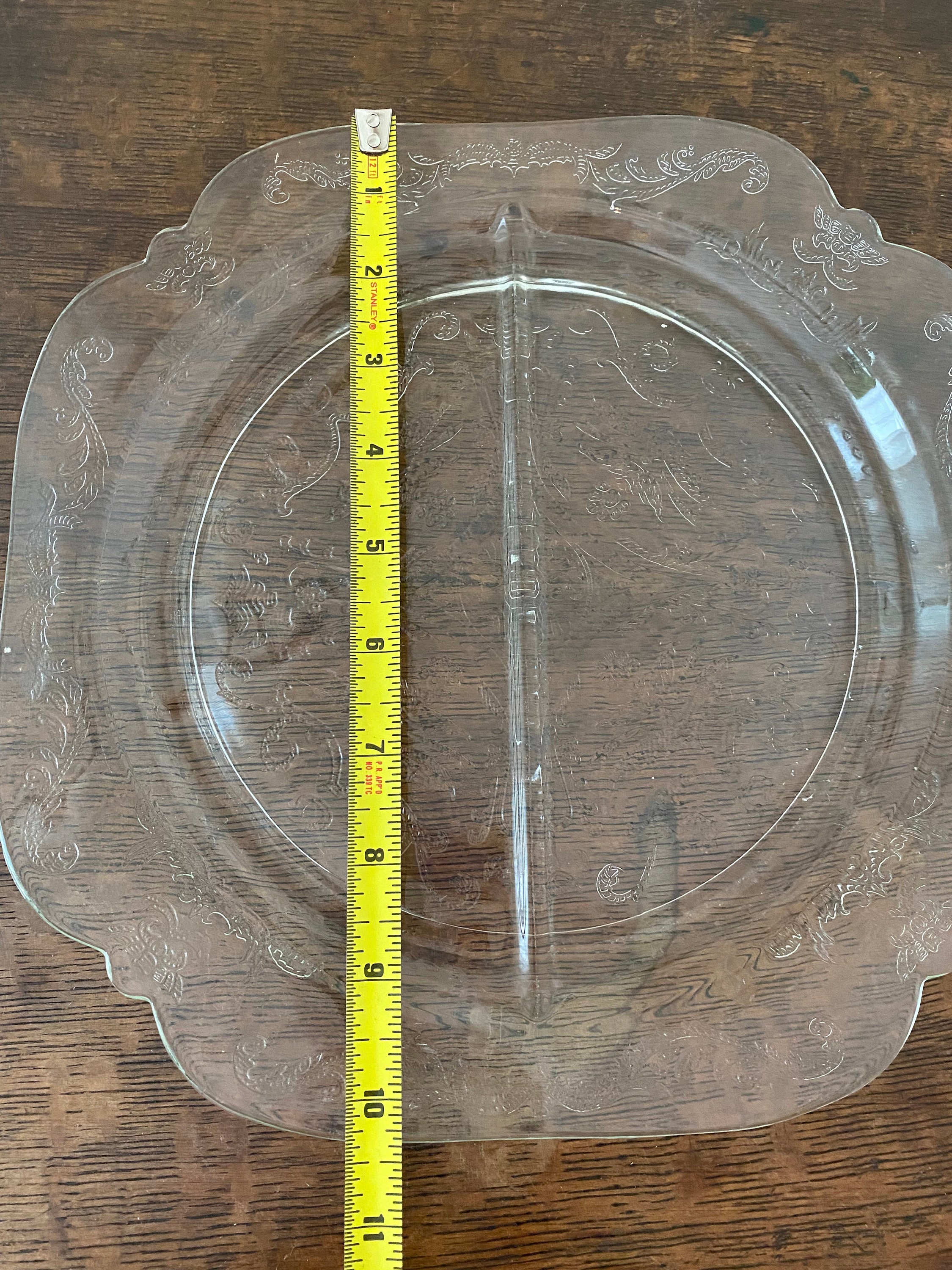 Vintage Clear Depression Glass Square Divided Plate - Madrid Pattern ...