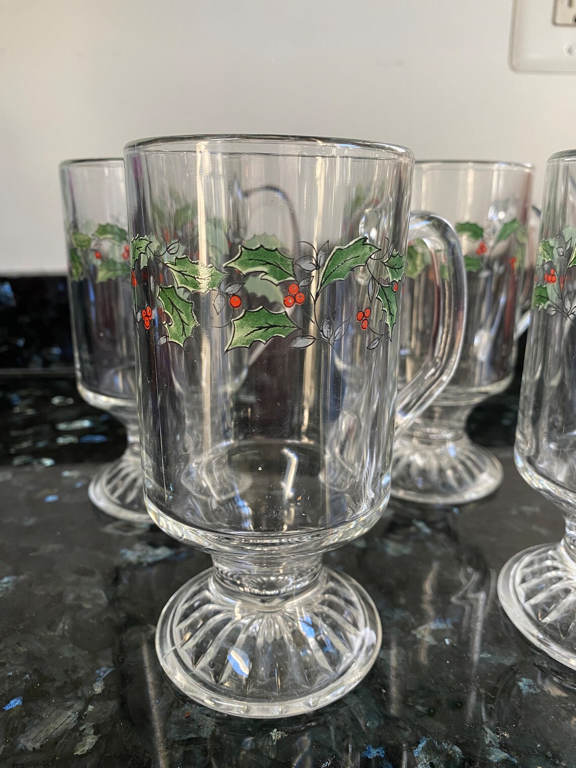 Celebrate the Season Christmas Holly Coffee Mugs - Set of 4 - Etsy
