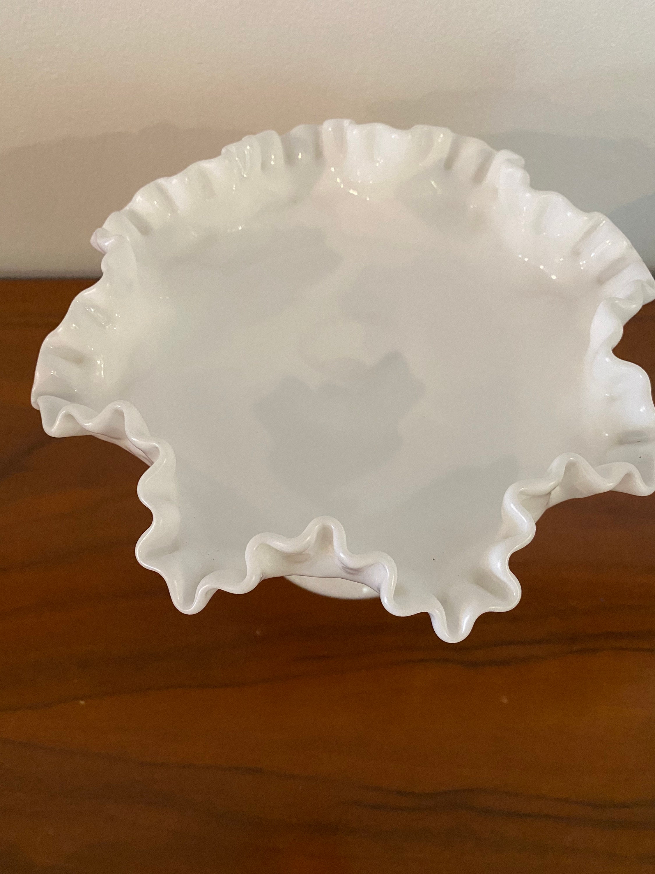 White Fenton Hobnail Footed Candy Dish - Etsy