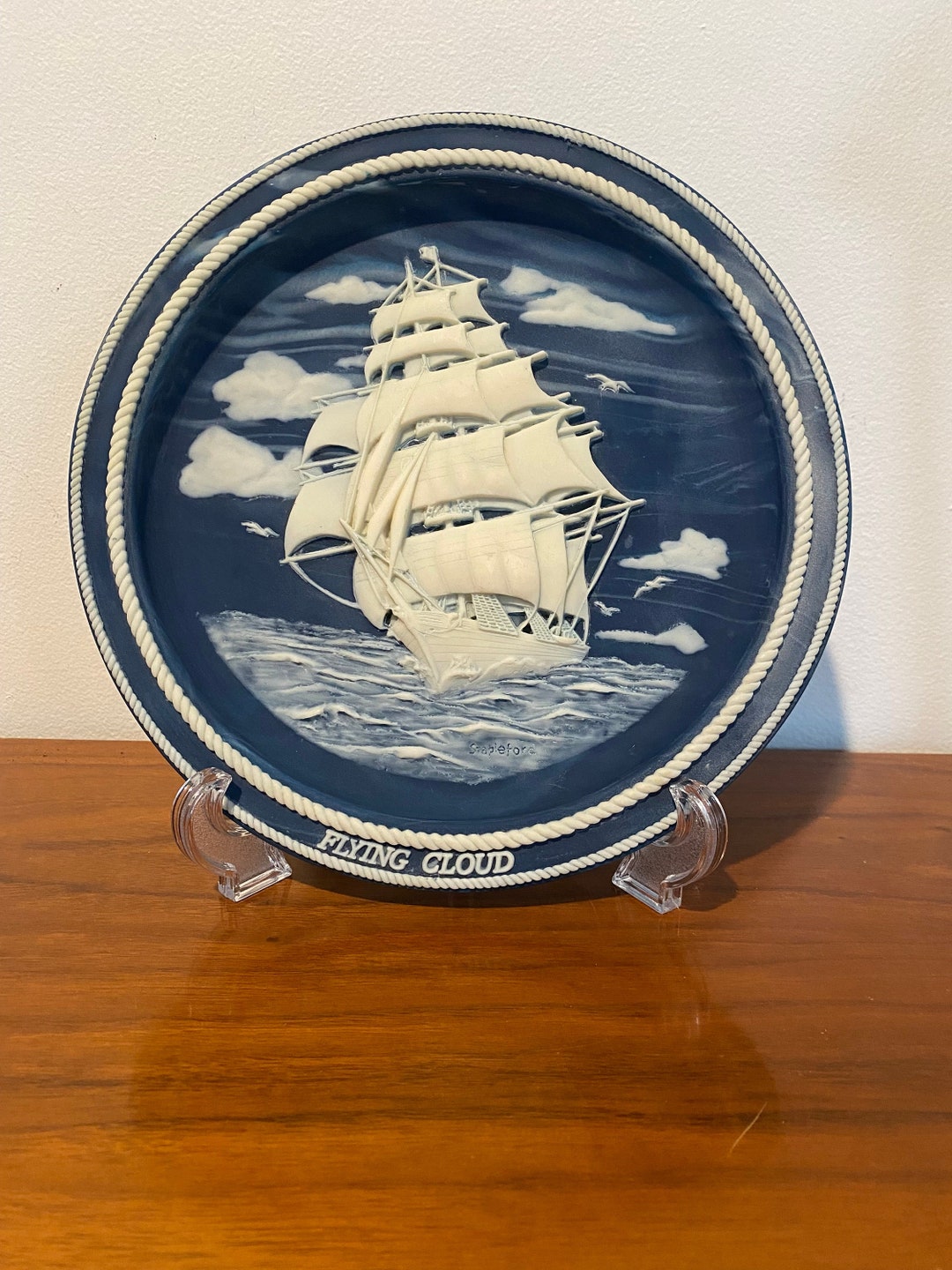 Flying Cloud Collectors Plate Majestic Sailing Ships Series Incolay ...