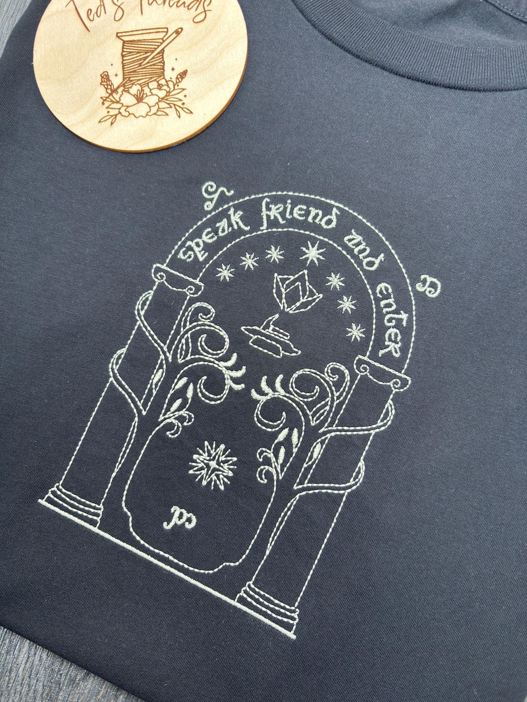 Doors of Durin Embroidered T-shirt. LOTR Tolkien Inspired Clothing ...