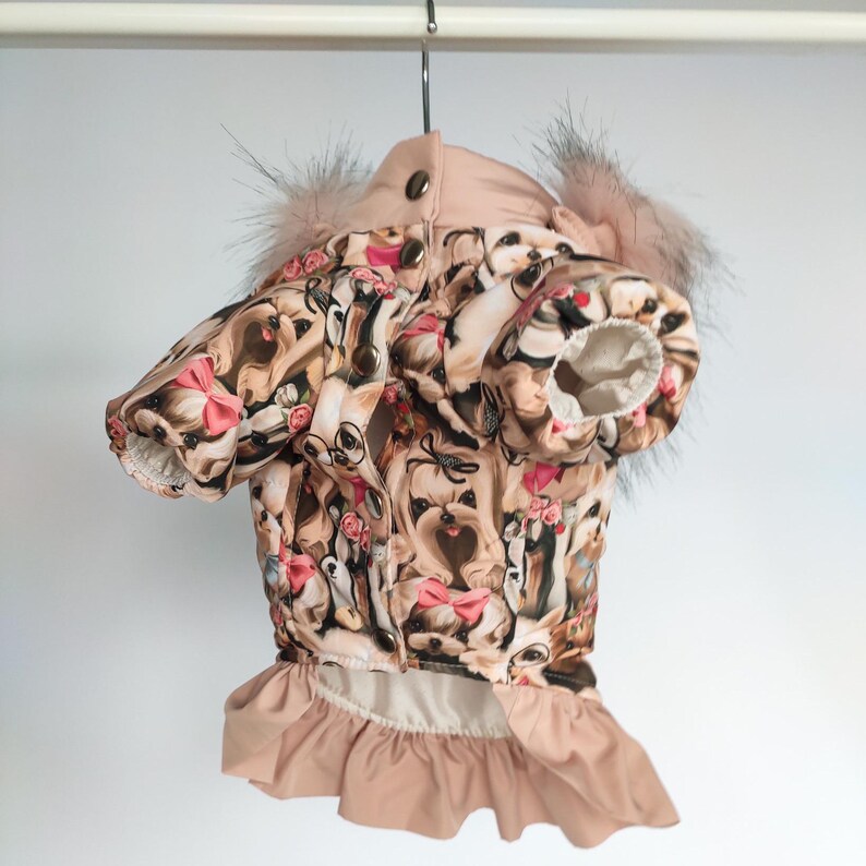 Winter Dog Jacket – Warm Dog Coat With Detachable Faux Fur Hood ...