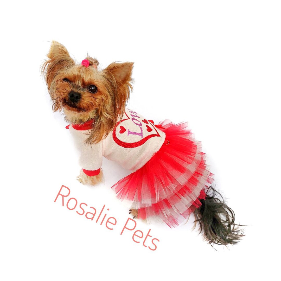 Red Custom Designer Dog Dress Perfect for Valentine's Day, Birthdays ...