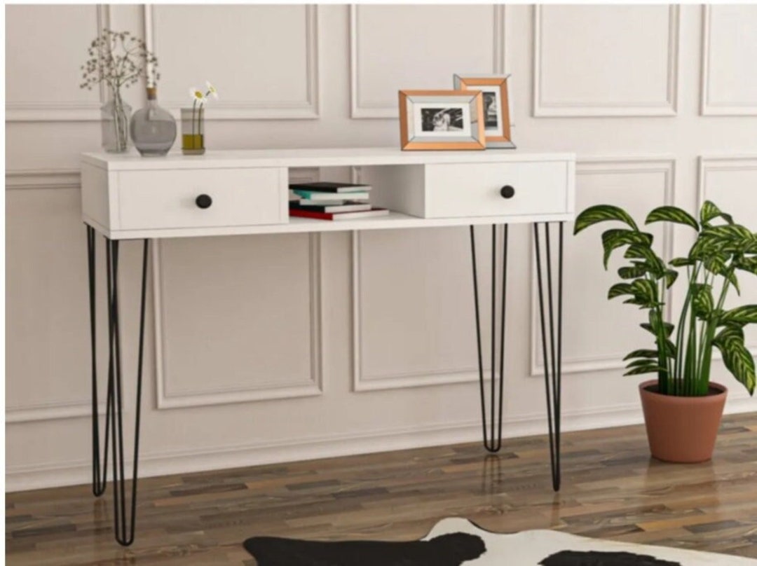 Floating Console Table With Drawers,hallway Wooden Table,entryway Table ...