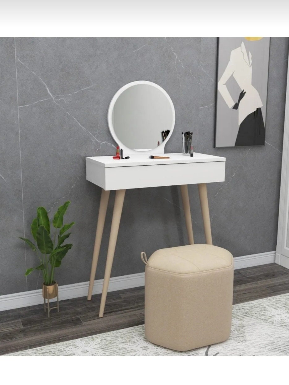 Dressing Vanity Table,makeup Table,bedroom Table With Mirror, Make-up ...