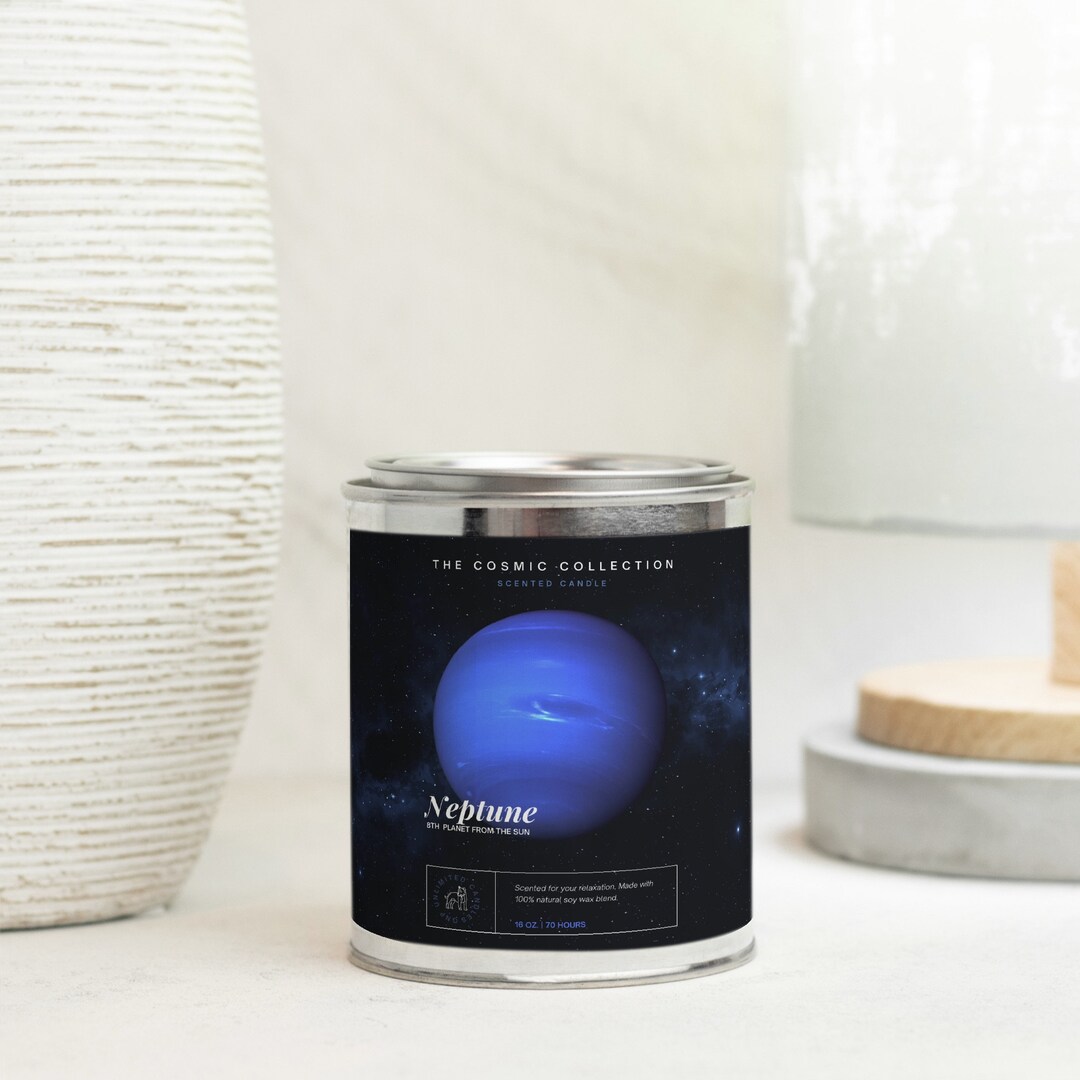 Neptune Candle, 16 Oz, Paint Can Candle, Hand Poured Candle, Planet ...