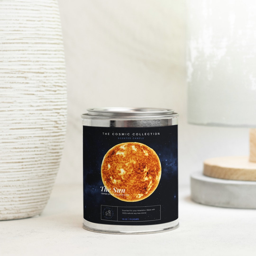 Sun Candle, 16 Oz, Paint Can Candle, Hand Poured Candle, Planet Candle ...