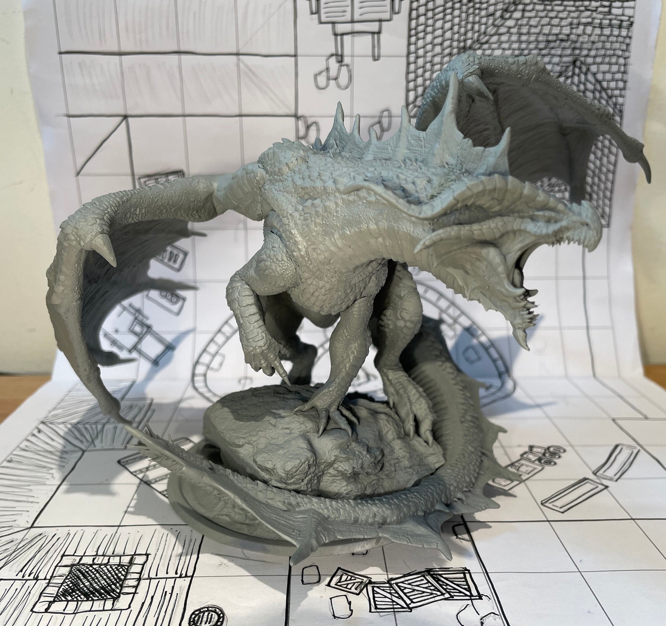Legendary Red Dragon Dungeon and Dragons 3D Printed 4 Inch - Etsy