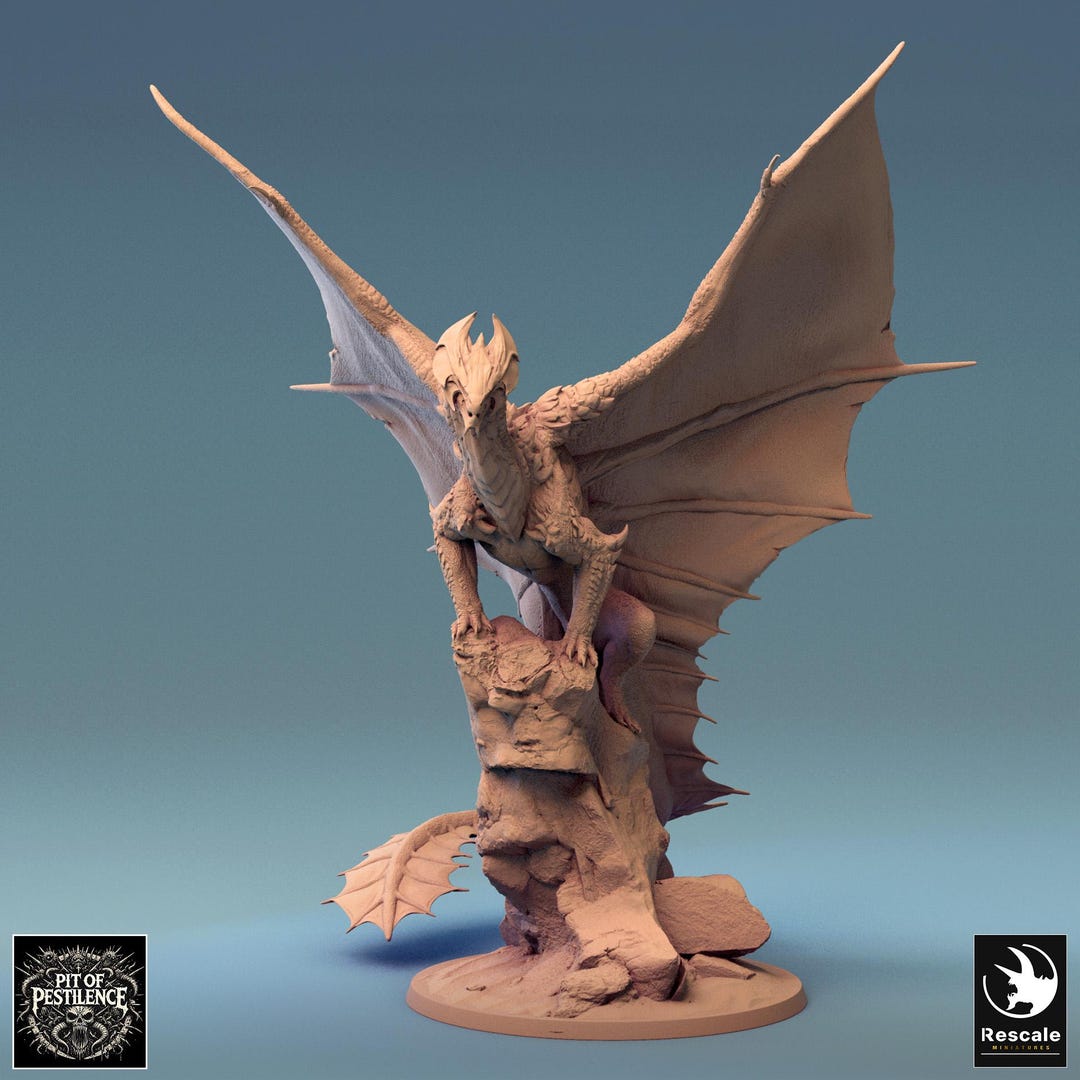 Legendary Brass Dragon Dungeons and Dragons 3D Printed various Base - Etsy