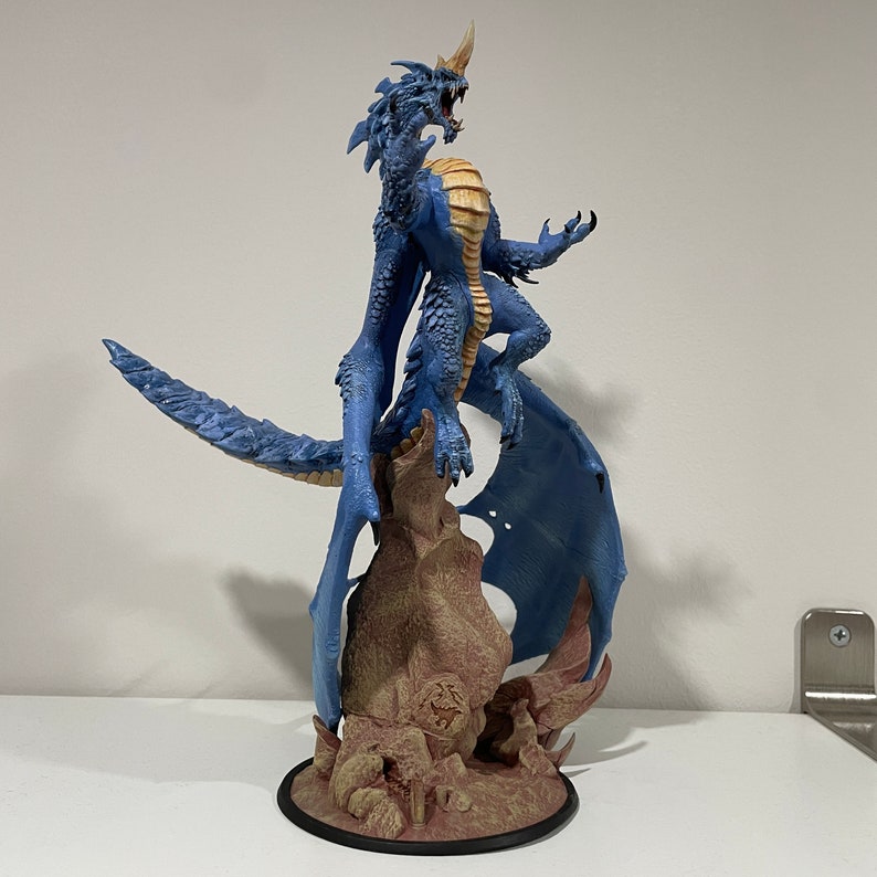 Legendary Blue Dragon Dungeon and Dragons 3D Printed 4 Inch Base - Etsy