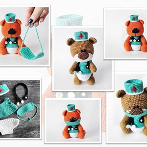 Crochet Pattern Doctor Healthcare Medical Clothes for 18cm Toy ...