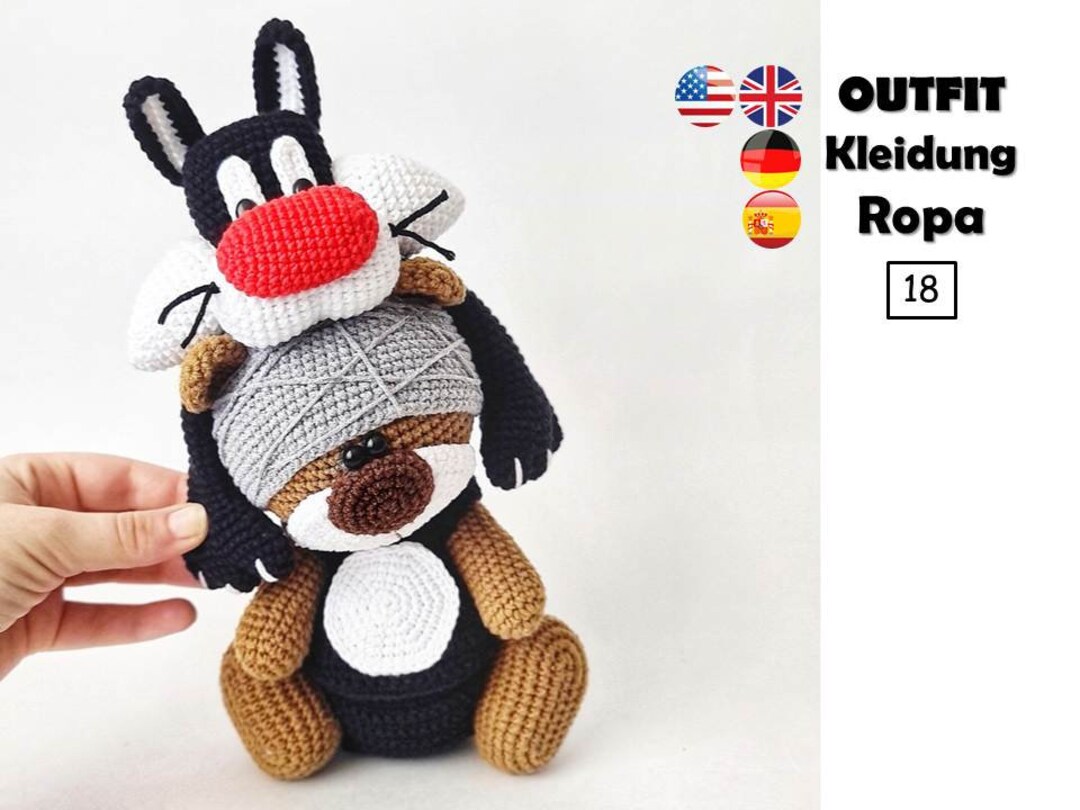 Crochet Pattern Cat Clothes for 18cm Toy / AMIGURUMI PDF Tutorial - Etsy
