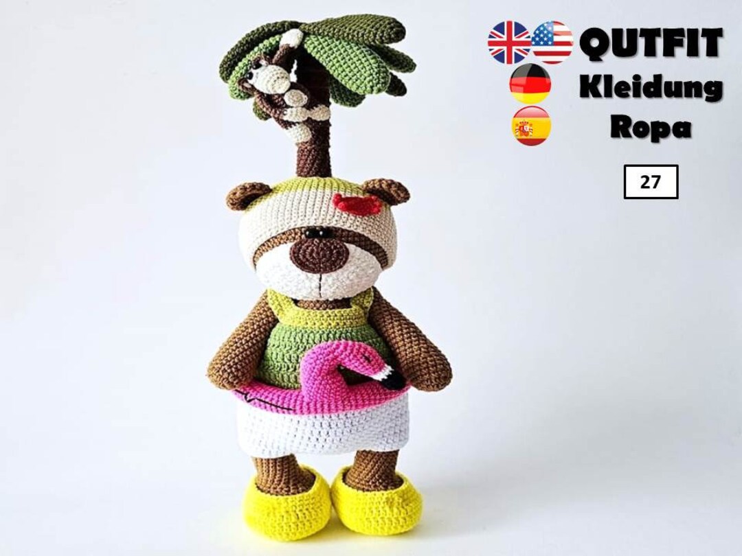 Crochet Pattern Summer Palm Clothes for 27cm Toy / AMIGURUMI PDF ...