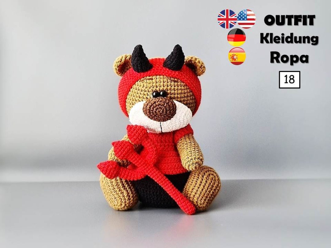 Crochet Pattern Devil Halloween Clothes for 18cm Toy / AMIGURUMI PDF Tutorial - Etsy UK