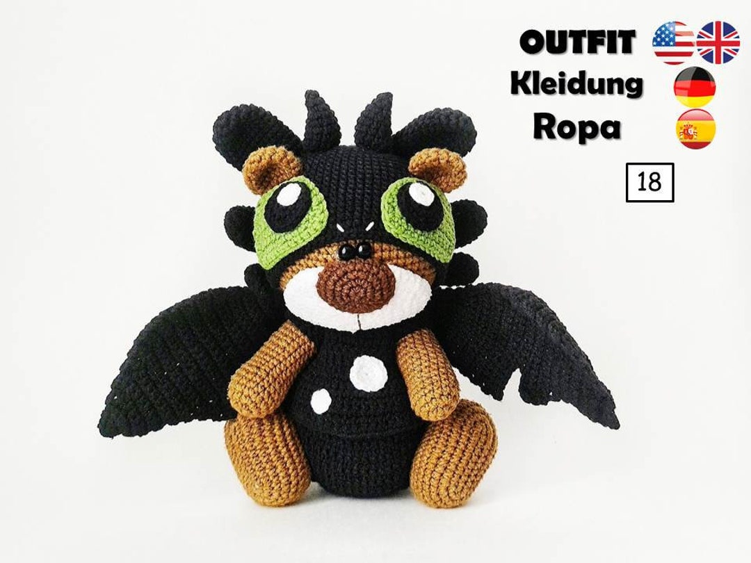 Crochet Pattern Dragon Clothes for 18cm Toy / AMIGURUMI PDF Tutorial - Etsy