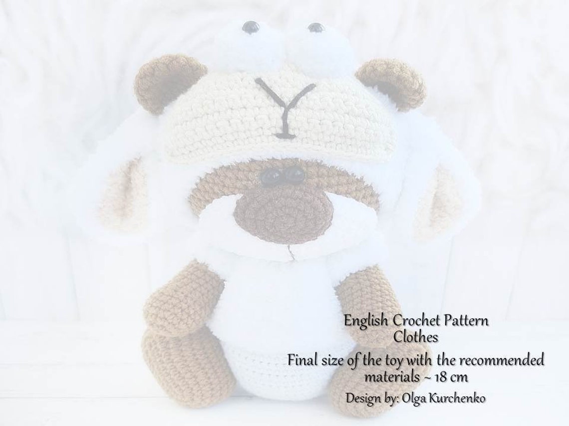Crochet Pattern Lamb Clothes for 18cm Toy / AMIGURUMI PDF - Etsy UK