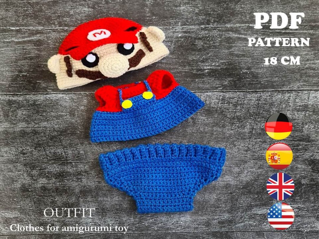 Crochet Pattern Mario Clothes for 18cm Toy / AMIGURUMI PDF - Etsy