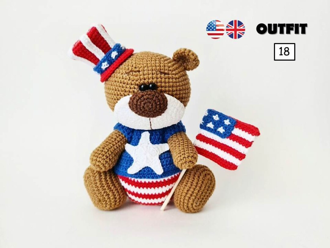 Crochet Pattern - Independence Day - 4th of July - Clothes for 18cm Toy ...