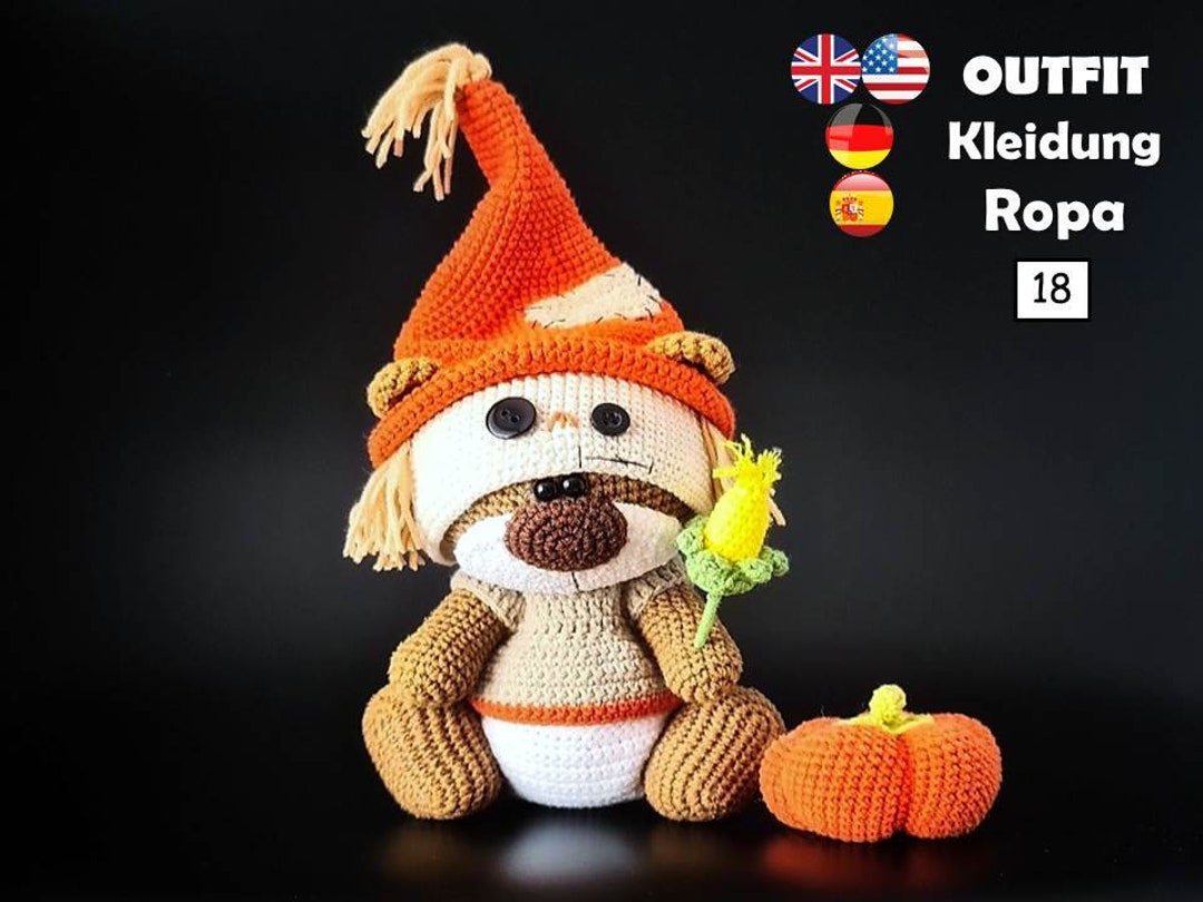 Crochet Pattern Scarecrow Dummy Clothes for 18cm Toy / AMIGURUMI PDF ...