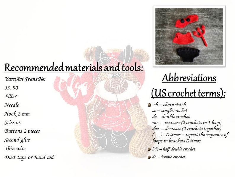 Crochet Pattern Devil Halloween Clothes for 18cm Toy / AMIGURUMI PDF ...