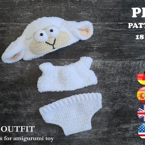 Crochet Pattern Lamb Clothes for 18cm Toy / AMIGURUMI PDF Tutorial ...