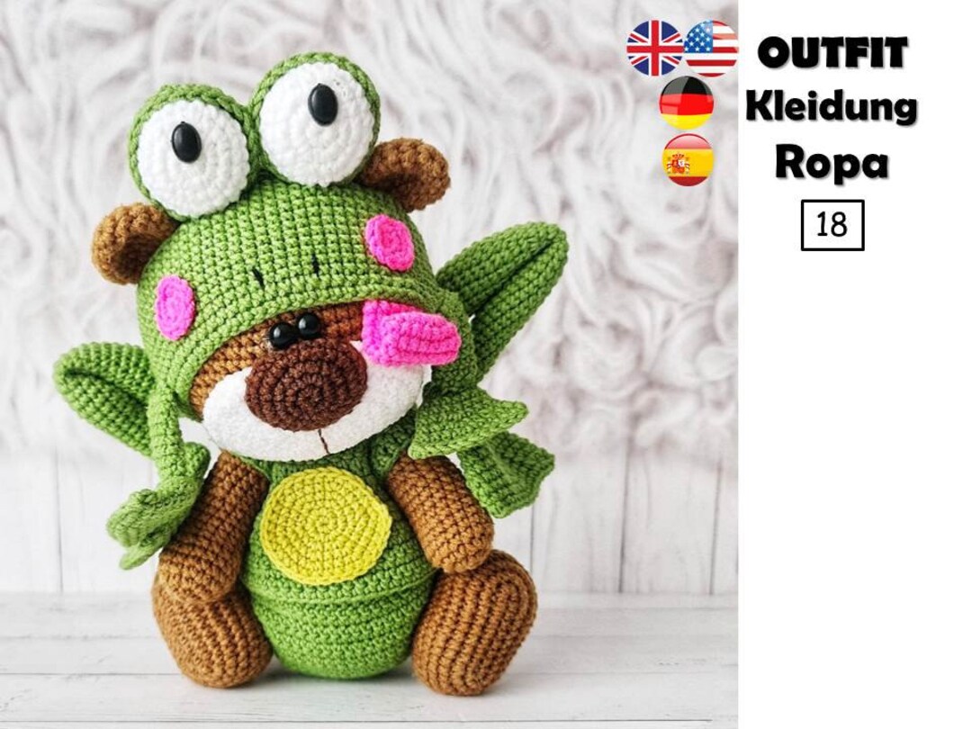 Crochet Pattern Frog Clothes for 18cm Toy / AMIGURUMI PDF Tutorial - Etsy