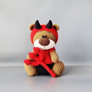 Crochet Pattern Devil Halloween Clothes for 18cm Toy / AMIGURUMI PDF ...