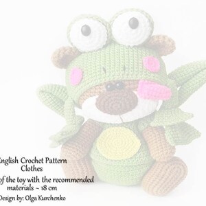 Crochet Pattern Frog Clothes for 18cm Toy / AMIGURUMI PDF Tutorial - Etsy