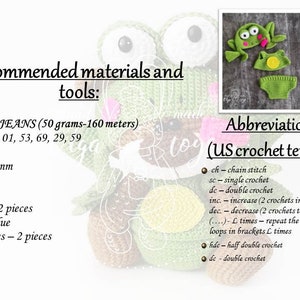 Crochet Pattern Frog Clothes for 18cm Toy / AMIGURUMI PDF Tutorial - Etsy