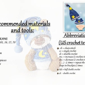 Crochet Pattern Pyjamas Sleepwear Clothes for 18cm Toy / AMIGURUMI PDF ...