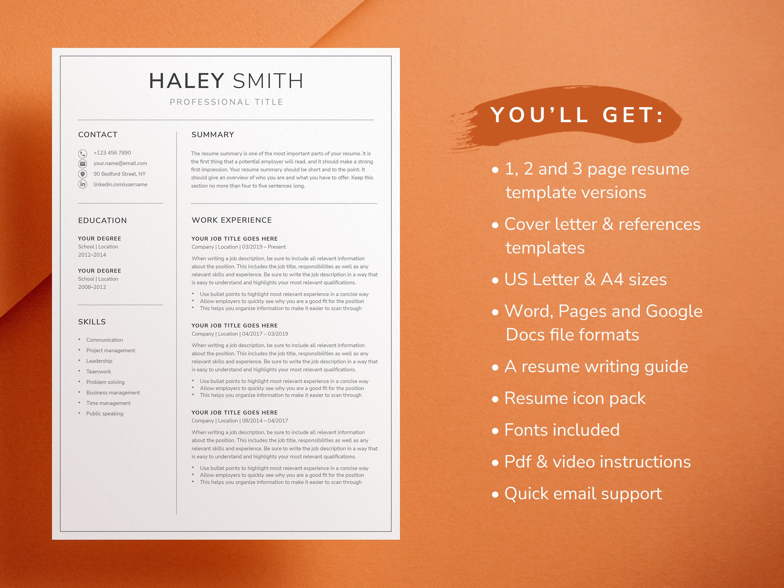 Modèle de CV exécutif Modèle de CV Google Docs Word, Lebenslauf Vorlage ...