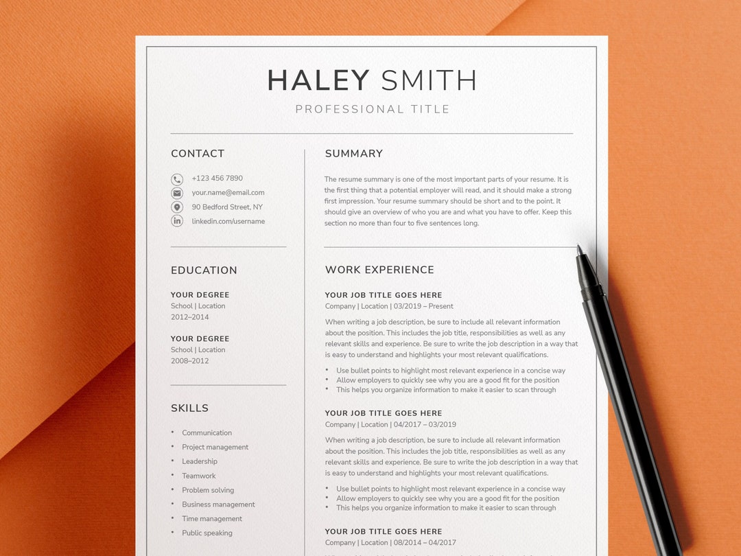 Modèle de CV exécutif Modèle de CV Google Docs Word, Lebenslauf Vorlage ...