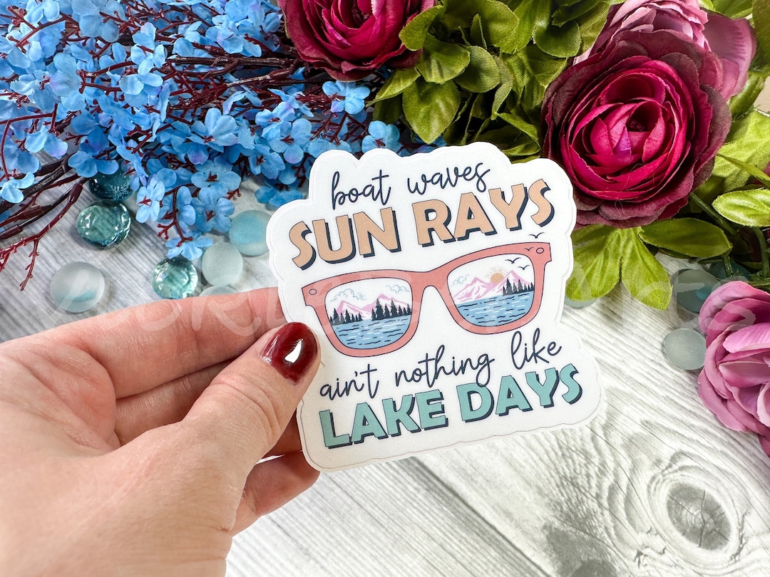 Lake Lover Waterproof Sticker, Camping at the Lake Sticker, Boating ...