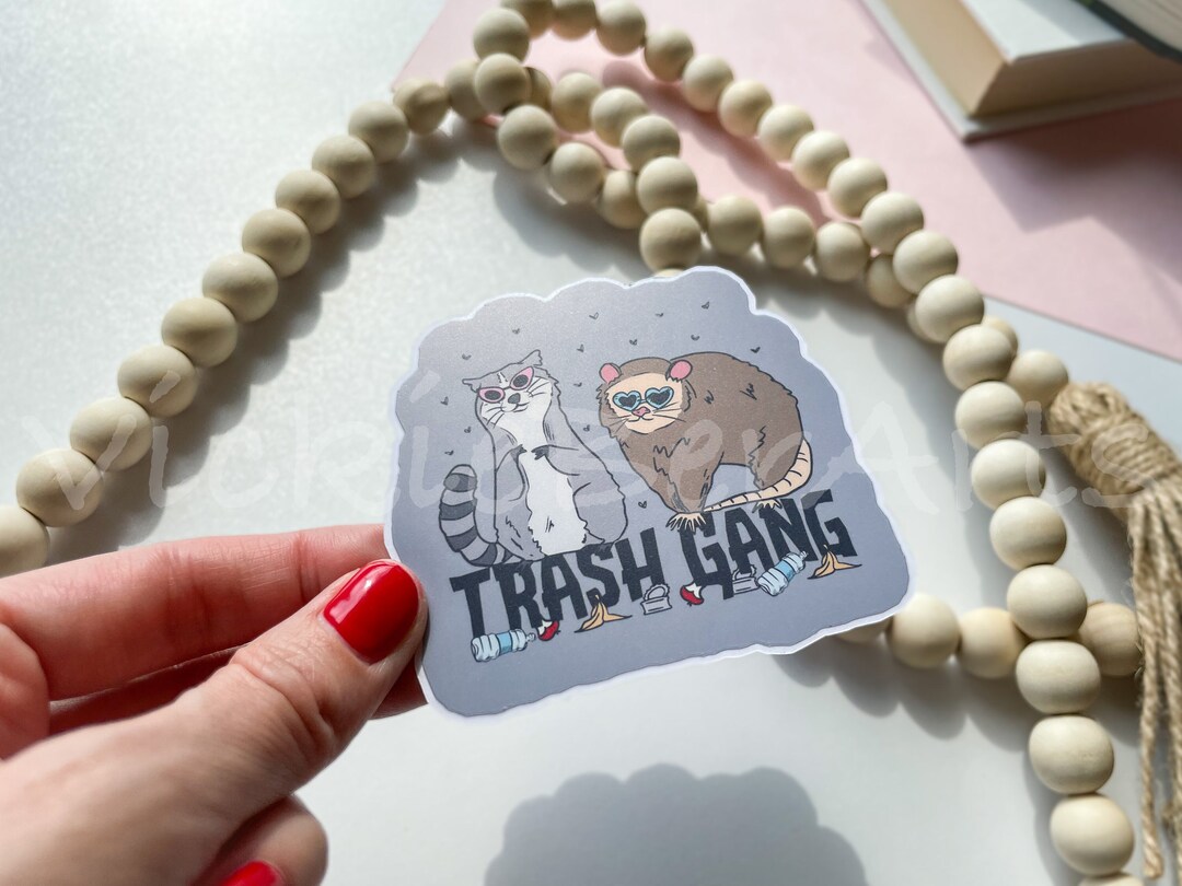 Trash Gang Waterproof Sticker, Raccoon and Opossum Sticker for Tumbler ...