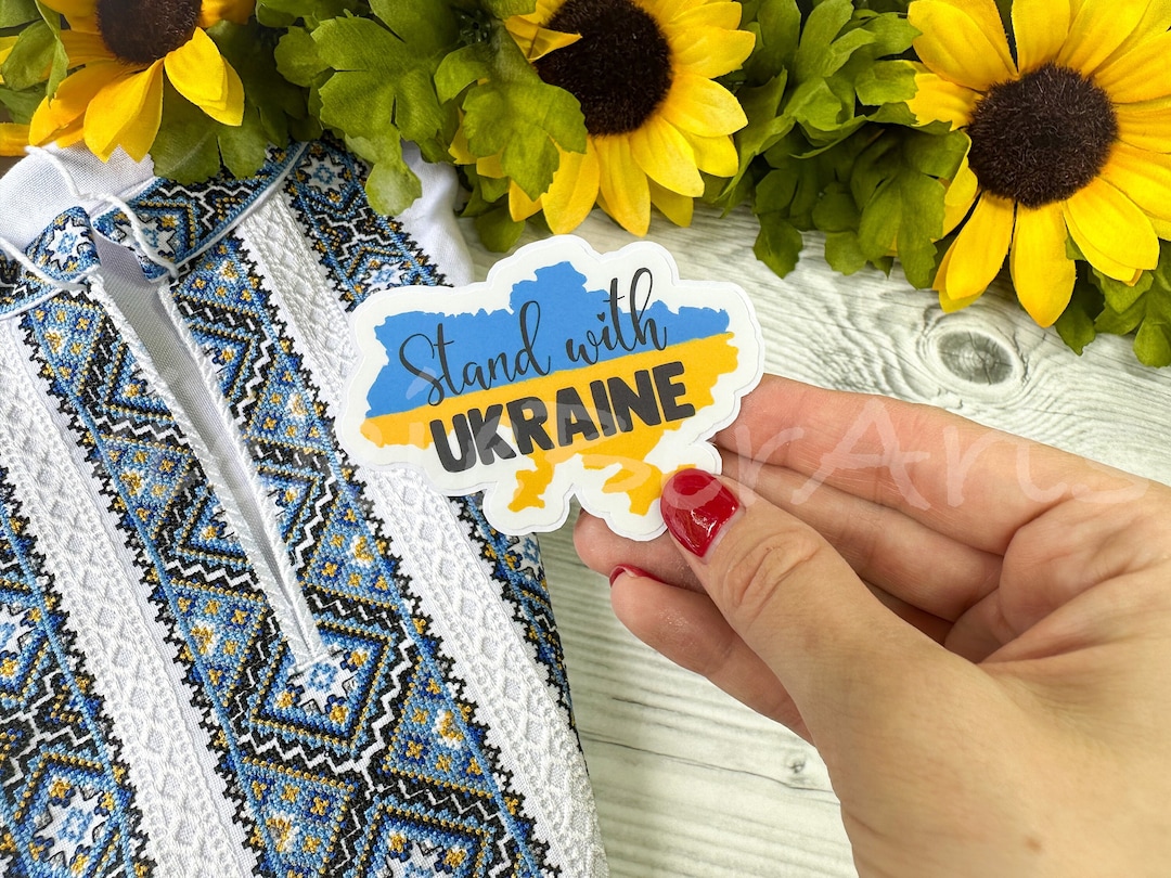 Ukraine Map Waterproof Sticker, Stand With Ukraine Sticker, Support ...