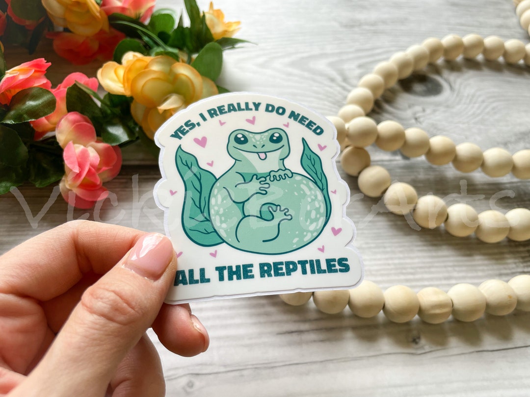 Funny Gecko Waterproof Sticker, Reptile Owner Humor Sticker, Cute ...