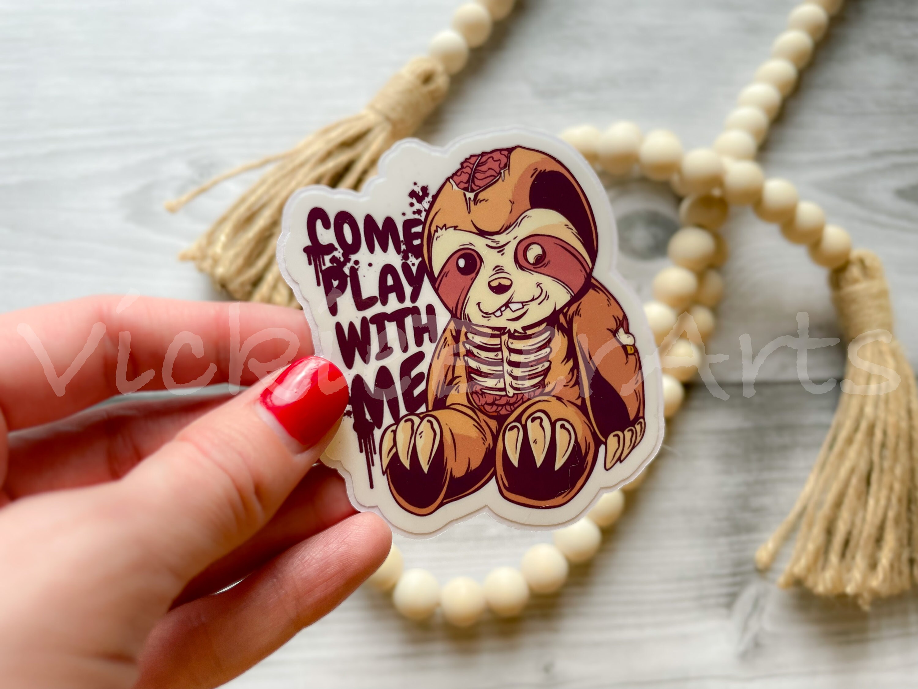 Creepy Sloth Waterproof Sticker Cartoon Sloth Decal Horror - Etsy