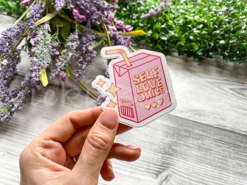 Self Love Juice Box Waterproof Sticker, Affirmation Sticker, Positive ...