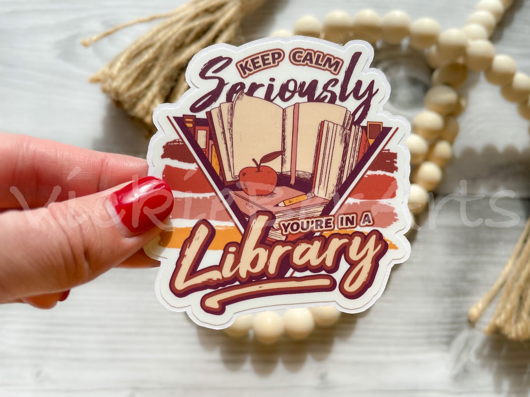 Book Lover Library Waterproof Sticker, Literature Enthusiast Sticker ...