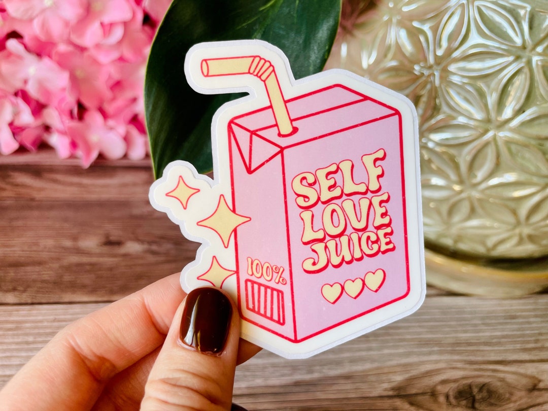 Self Love Juice Box Waterproof Sticker, Affirmation Sticker, Positive ...