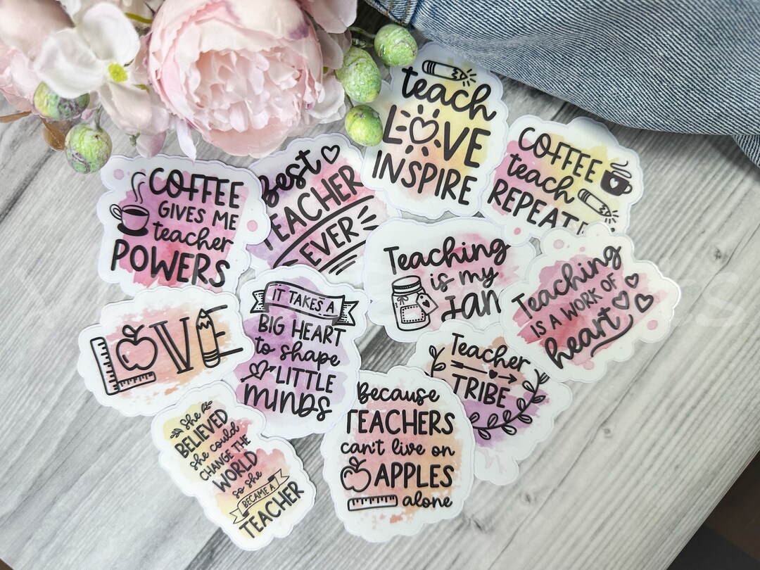 11 Teacher Waterproof Stickers Bundle Fun Gift for a Teacher - Etsy