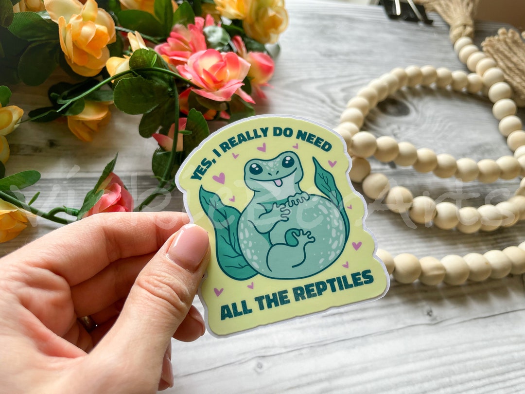 Funny Gecko Waterproof Sticker, Reptile Owner Humor Sticker, Cute ...