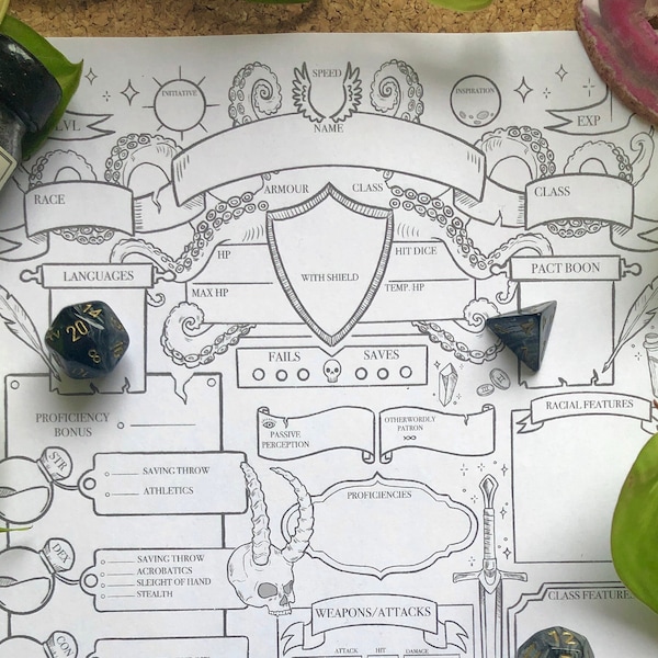Dnd 5e Warlock Character Sheet Digital Download, Dungeons and Dragons - Etsy