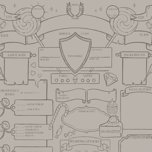 Dungeons and Dragons Character Sheet Custom - Etsy