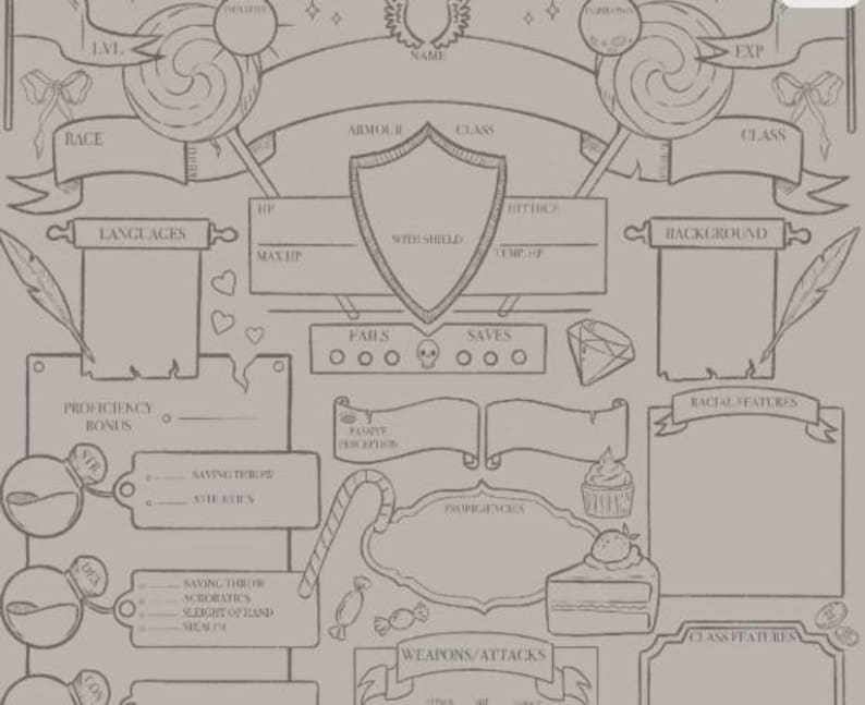 Custom Dnd Character Sheet | 5e Character Sheet | Printable Download ...