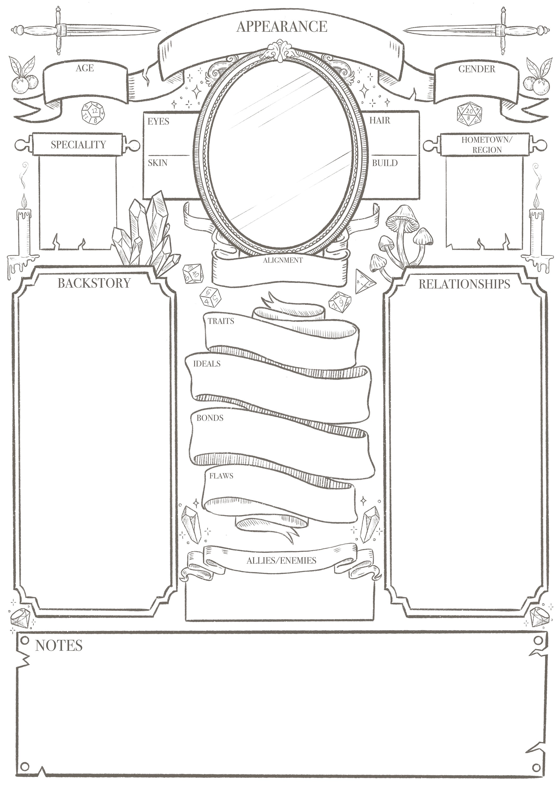 Dnd 5e Character Sheet Printable Download for Dungeons and - Etsy UK